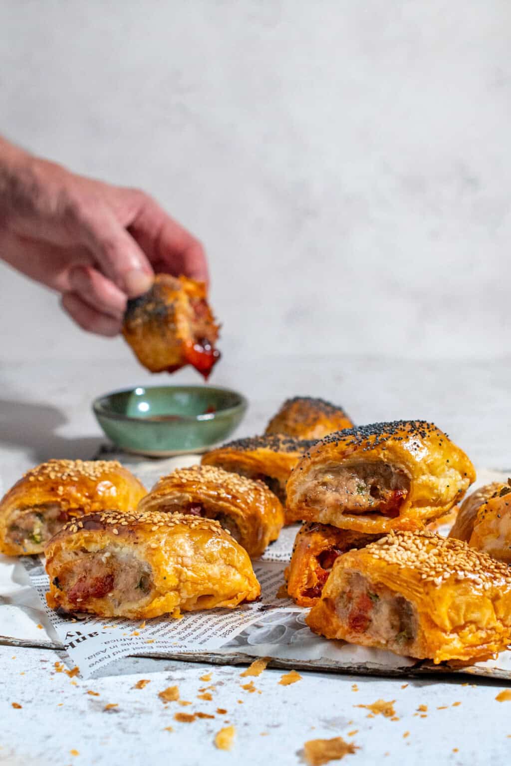 Mini Sausage Rolls with Puff Pastry