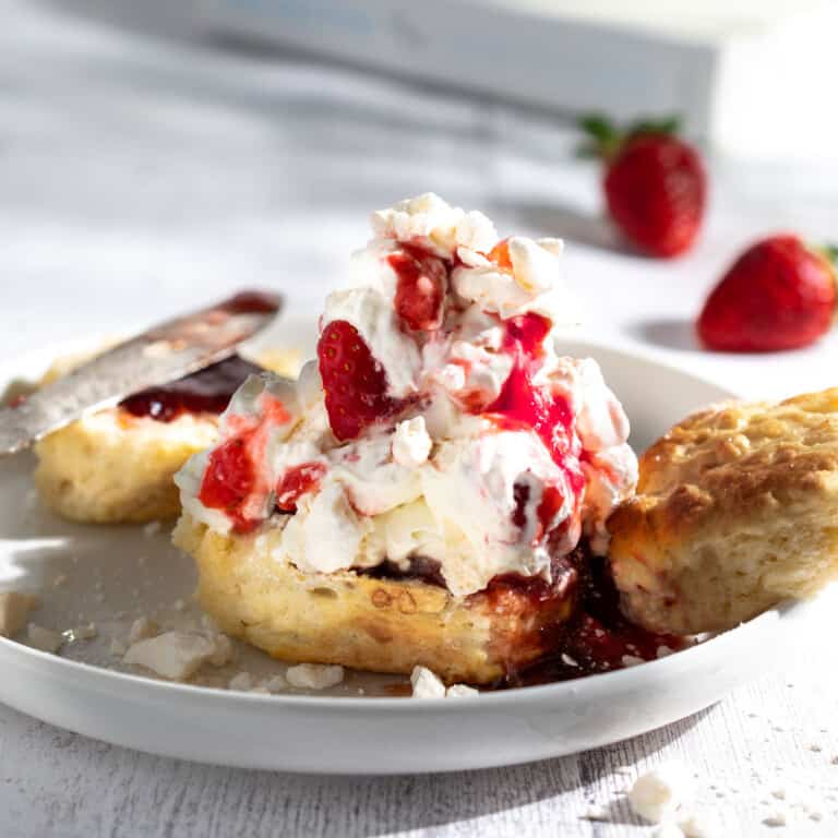 3-Ingredient scones with Eton mess topping
