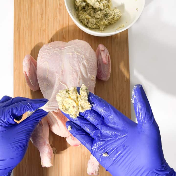 Juicy Greek Roast Chicken with Garlic and Herb Butter